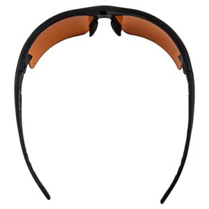 Epoch Eyewear Brodie Sport Golf Safety Sunglasses for Men or Women Black Frame w/Amber Lens