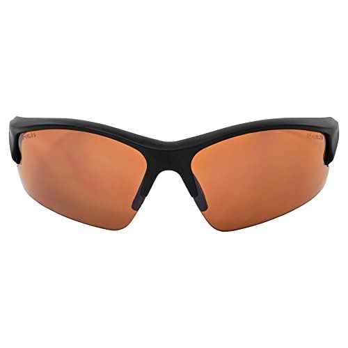 Epoch Eyewear Brodie Sport Golf Safety Sunglasses for Men or Women Black Frame w/Amber Lens