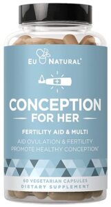 conception fertility supplements for women – aids ovulation, hormonal balance, & regular cycles – prenatal vitamin support with myo-inositol, folate, folic acid, vitex – 60 vegetarian soft capsules