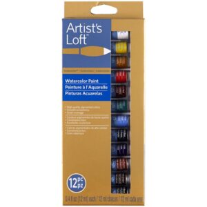 artist's loft fundamentals watercolor paint 12 pieces