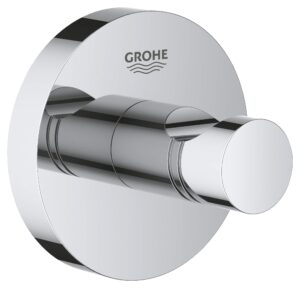 grohe 40364001 essentials wall-mounted bathroom robe hook, starlight chrome