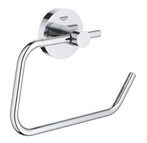 grohe 40689001 essentials wall-mounted toilet paper holder, starlight chrome