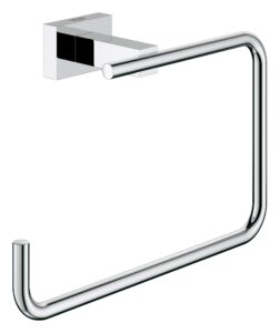 grohe 40510001 essentials cube metal 7.48-in. towel-ring, starlight chrome