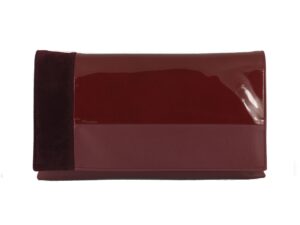 loni womens contrast clutch/shoulder bag in faux patent/suede/leather wedding party prom bag burgundy wine red