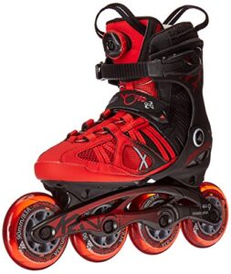 k2 skate men's vo2 90 boa inline skates, red/black, 5