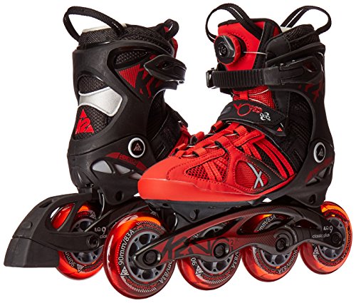 K2 Skate Men's Vo2 90 Boa Inline Skates, Red/Black, 5