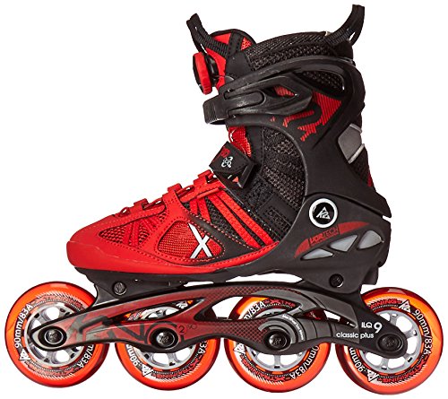 K2 Skate Men's Vo2 90 Boa Inline Skates, Red/Black, 5