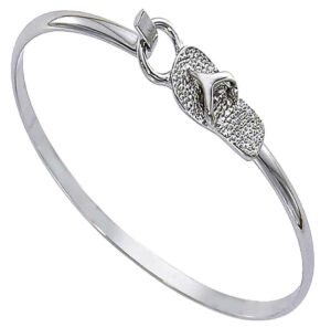 cape cod jewelry-ccj flip flop bracelet latch cuff - silver-tone 8.0