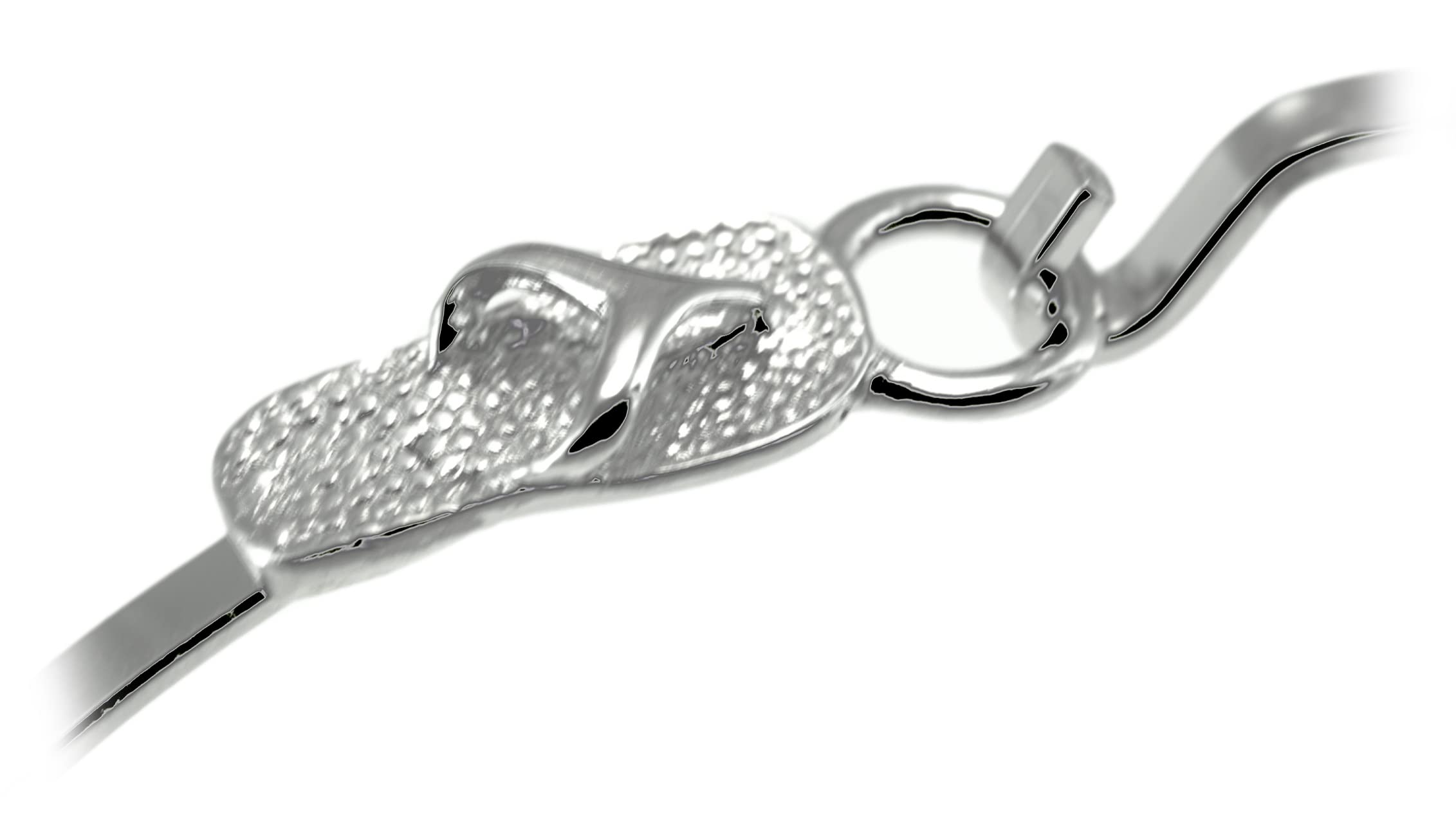 Cape Cod Jewelry-CCJ Flip Flop Bracelet Latch Cuff - Silver-Tone 8.0