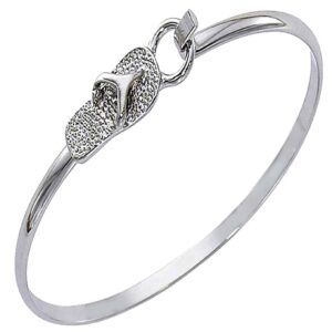 Cape Cod Jewelry-CCJ Flip Flop Bracelet Latch Cuff - Silver-Tone 8.0