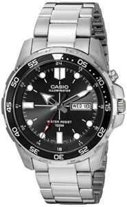 casio men's mtd-1079d-1avcf super illuminator diver analog display quartz silver watch