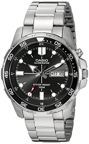 Casio Men's MTD-1079D-1AVCF Super Illuminator Diver Analog Display Quartz Silver Watch