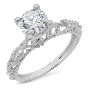 dazzlingrock collection sterling silver white cubic zirconia split shank engagement ring 2 1/2 ct, size 7