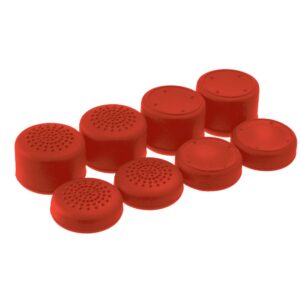 aceshot thumb grips (8pc) for xbox one (series x, s) & steamdeck by foamy lizard – sweat free 100% silicone precision raised antislip rubber analog stick grips for xbox one controller (8 grips) red