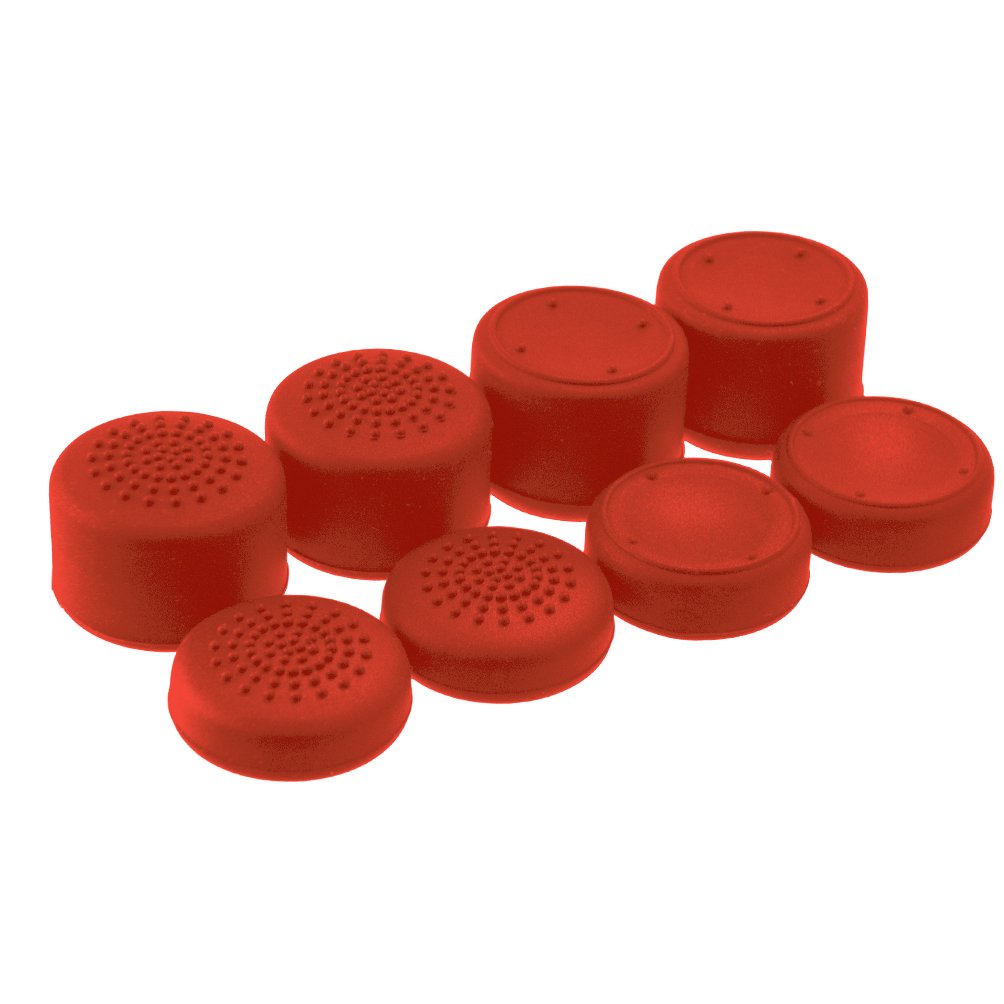 AceShot Thumb Grips (8pc) for Xbox One (Series X, S) & Steamdeck by Foamy Lizard – Sweat Free 100% Silicone Precision Raised Antislip Rubber Analog Stick Grips For Xbox One Controller (8 grips) RED