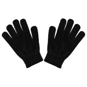 motique accessories ladies gloves magic knit gloves for women solid colors - black