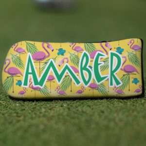 personalized pink flamingo blade putter cover