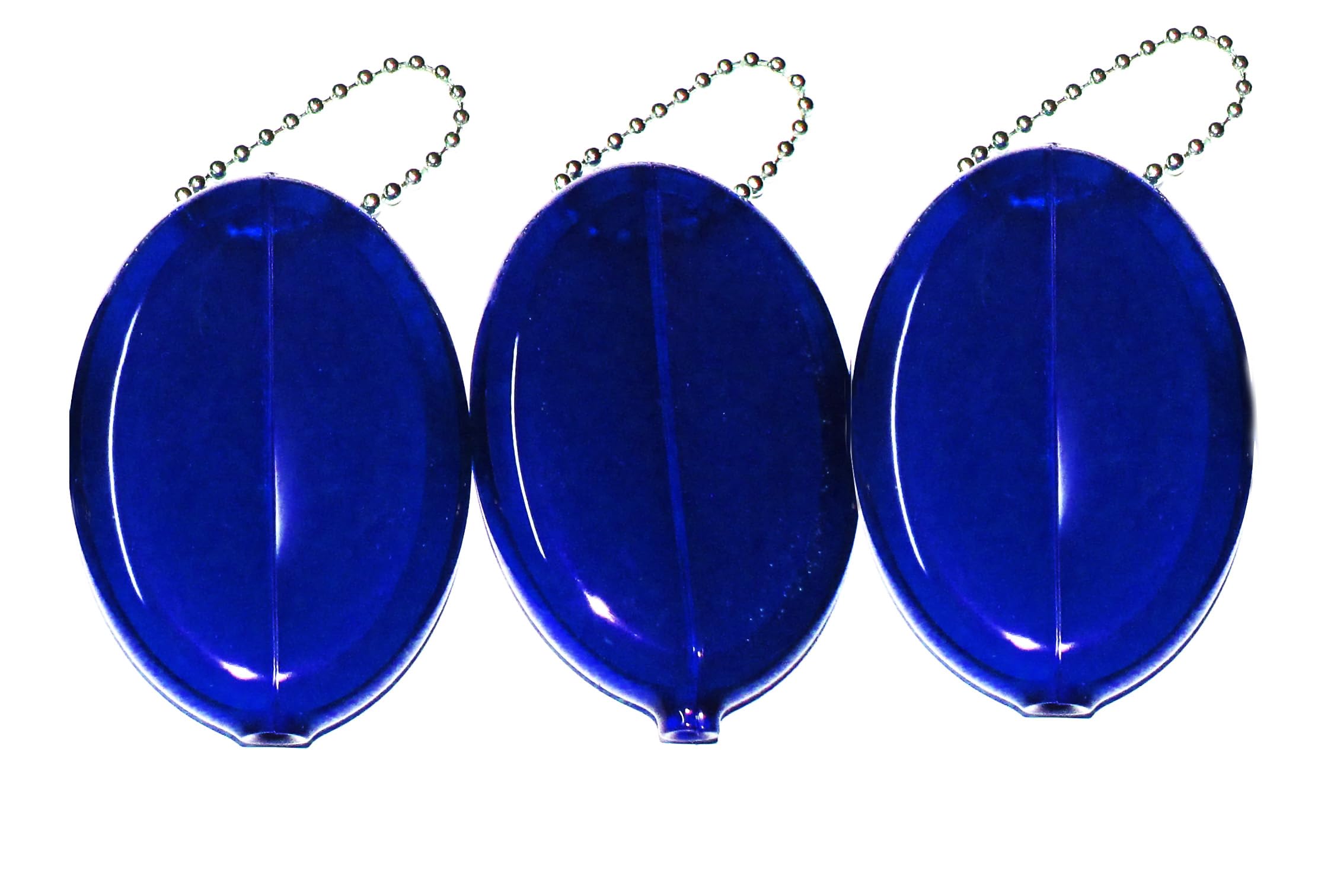 3 Oval Squeeze Purses - Made in USA (3 Blue)