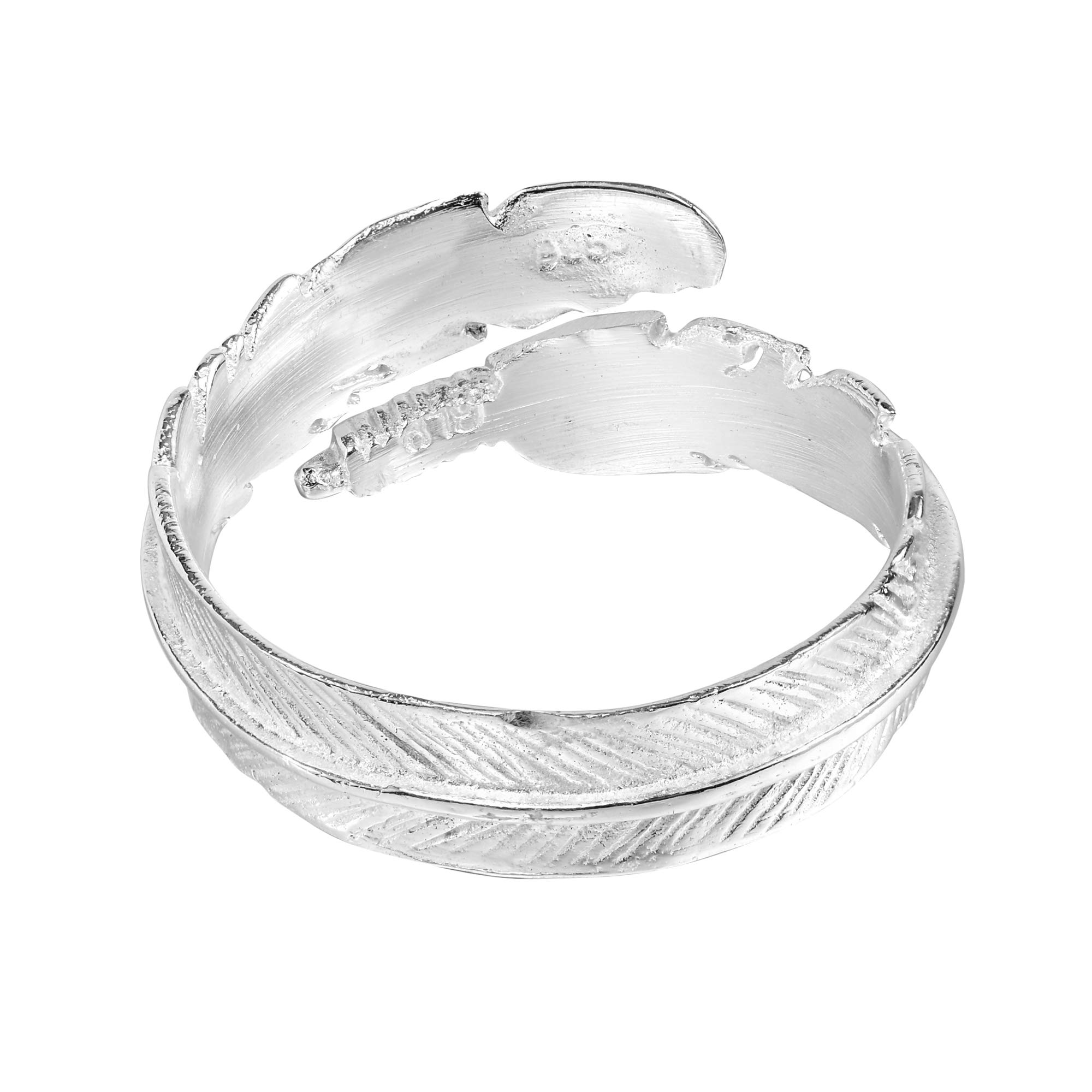 AeraVida Spiritual Embrace Feather Wrap .925 Sterling Silver Ring | Adorable e Wedding Rings For Women | Trendy Comfort Fit Silver Rings for Women | Promise Ring | Sterling Silver Rings Sizes (8)