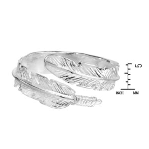 AeraVida Spiritual Embrace Feather Wrap .925 Sterling Silver Ring | Adorable e Wedding Rings For Women | Trendy Comfort Fit Silver Rings for Women | Promise Ring | Sterling Silver Rings Sizes (8)