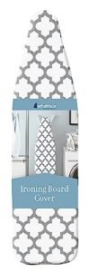 whitmor deluxe ironing board cover and pad (ironing board not included) - medallion grey