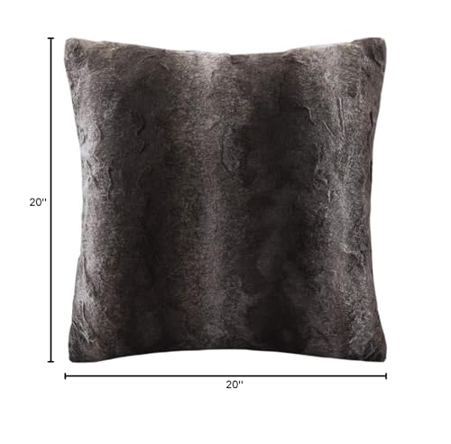 Madison Park Zuri Faux Fur Animal Throw Pillow, Luxury Square Decorative Pillow, 20X20, Brown, 1 Count (Pack of 1)