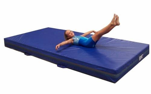 Team Sports Gymnastics 4" Skill Throw Landing Mats 4'x6', Blue Vinyl and 1.8 Density Poly-Foam