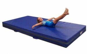 team sports gymnastics 4" skill throw landing mats 4'x8', blue vinyl and 1.8 density poly-foam