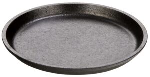 lodge 17.78 cm / 7 inch pre-seasoned cast iron round serving griddle, inoxidable, black