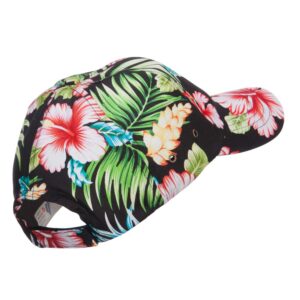 Low Profile Cotton Floral Cap - Black OSFM