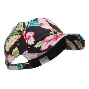 Low Profile Cotton Floral Cap - Black OSFM