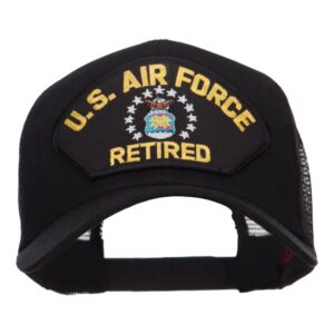 e4hats.com us air force retired military patched mesh cap - black osfm