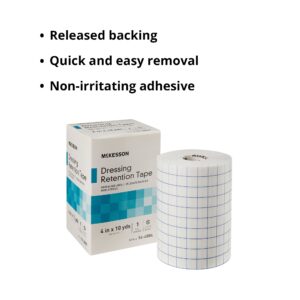 McKesson Dressing Retention Tape, Non-Sterile, Grid Guidelines, 4 in x 10 yd, 1 Roll