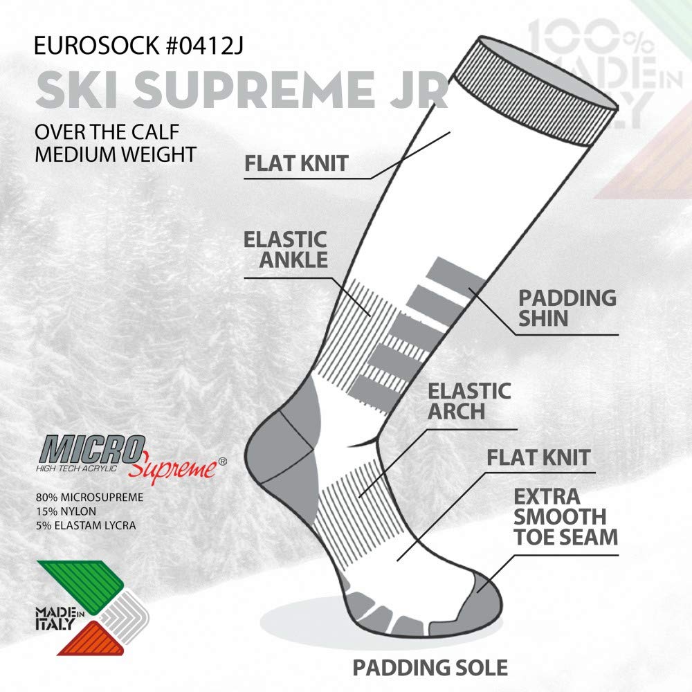 Eurosock Junior Supreme Socks, Anthracite, XXXX-Small