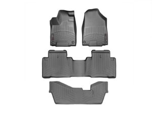 weathertech custom fit floorliners for acura mdx - full set (44576-1-2-3), black