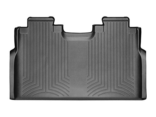 WeatherTech Custom Fit FloorLiners for Ford F-150 (Crew Cab, Bucket seats) F150 Lightning, Raptor w/o Fold Flat Storage - 1st & 2nd Row (44697-1-2), Black