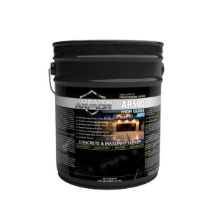 armor ar500 high gloss wet look concrete sealer 5 gallon - professional grade color enhancing solvent based acrylic sealer for exterior concrete and pavers - 700 voc