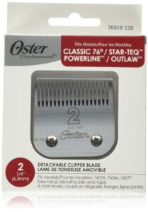 oster professional 76918-126 replacement blade, classic 76/star-teq/power-teq clippers, size #2, 1/4" (6.3 mm)