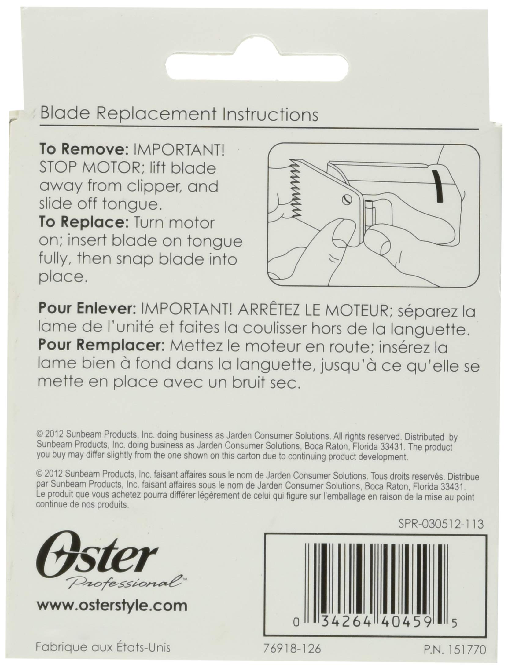 Oster Professional 76918-126 Replacement Blade, Classic 76/Star-Teq/Power-Teq Clippers, Size #2, 1/4" (6.3 mm)