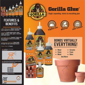 16 Pack Gorilla Glue 50002 Multi-Purpose Waterproof Gorilla Glue Adhesive 2-oz Bottles by Gorilla Glue