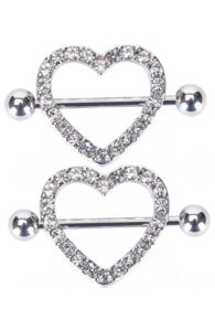 irbingnii stainless steel heart nipple rings nipple piercings for women girls body piercing jewelry 14g