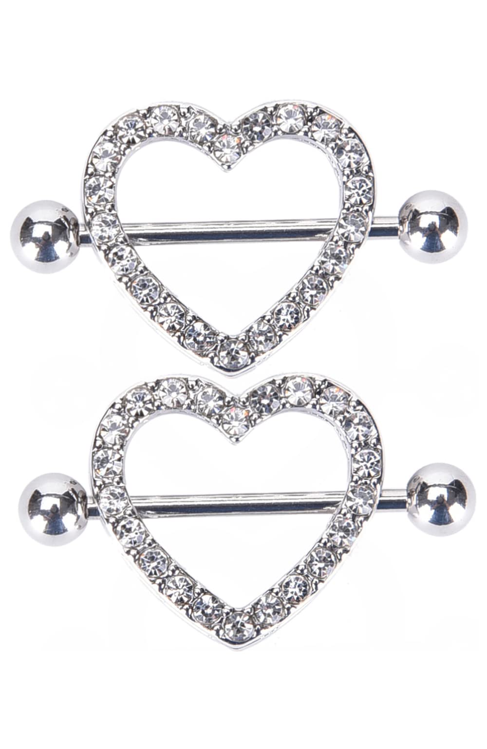 IrbingNii Stainless Steel Heart Nipple Rings Nipple Piercings for Women Girls Body Piercing Jewelry 14G