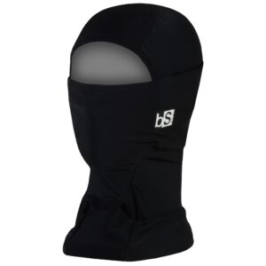 blackstrap expedition hood balaclava face mask, dual layer cold weather headwear (black)