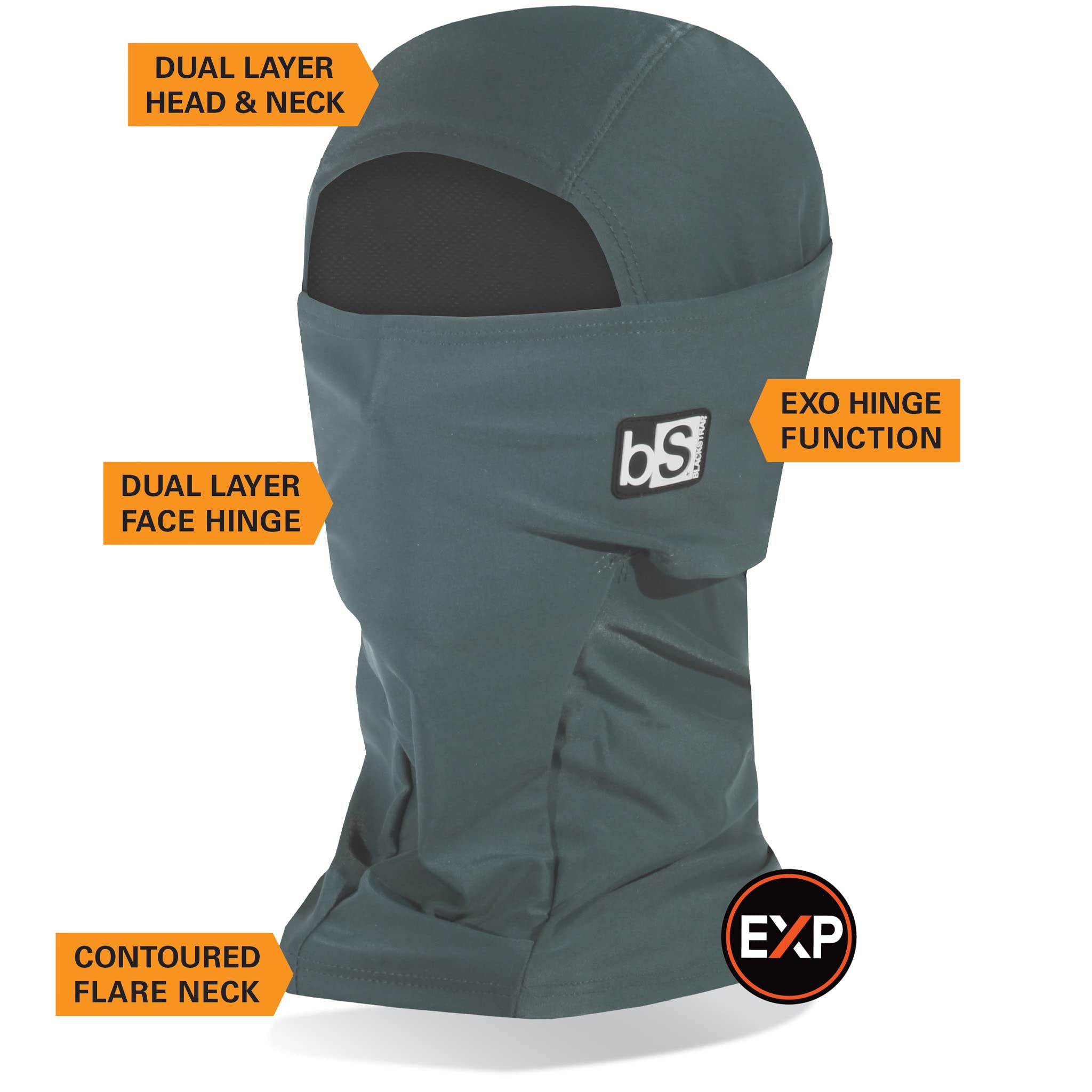 BLACKSTRAP Expedition Hood Balaclava Face Mask, Dual Layer Cold Weather Headwear (Black)