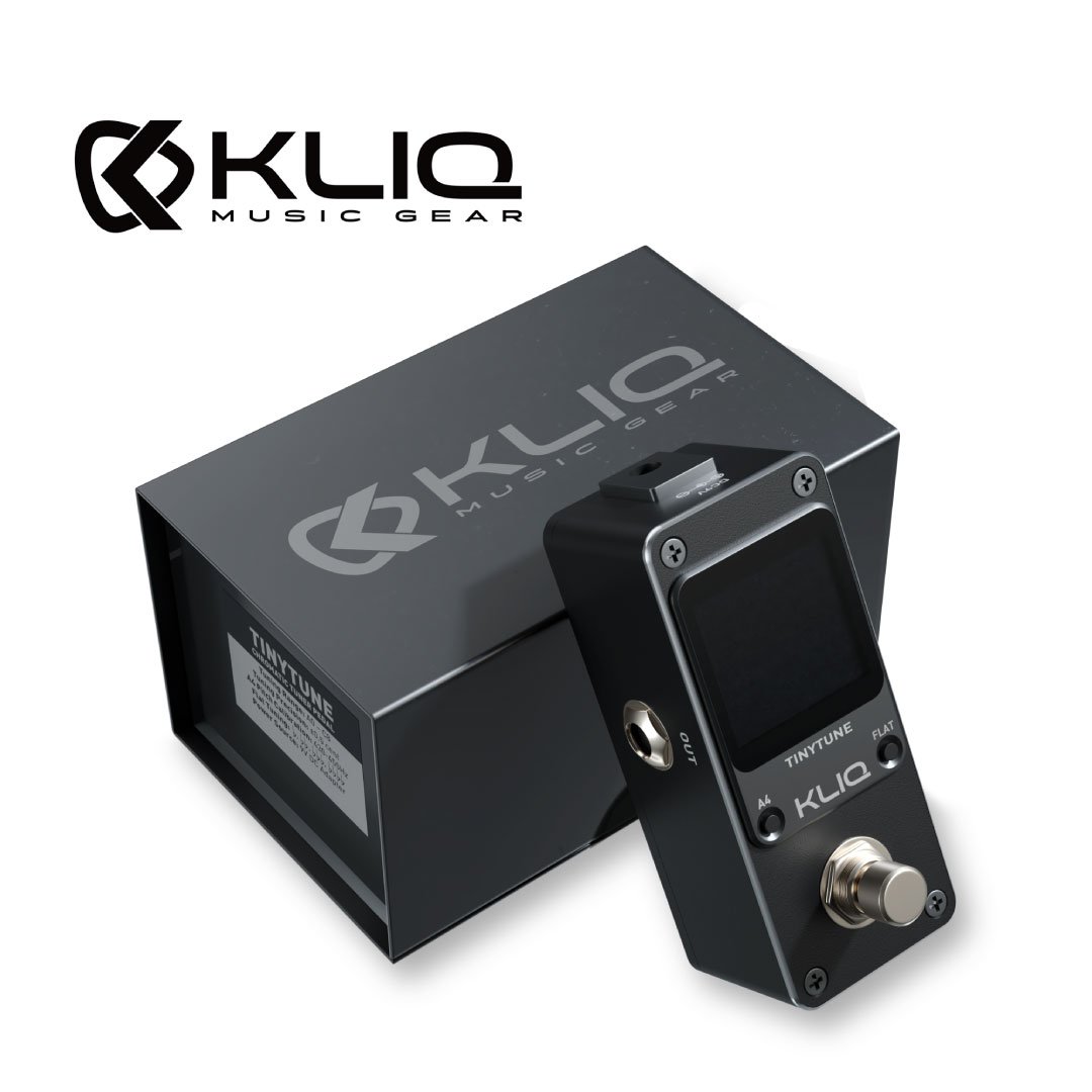 KLIQ TinyTune Tuner Pedal for Guitar and Bass - Mini - Chromatic - with Pitch Calibration and Flat Tuning (Power Supply Required)