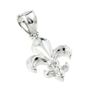 claddagh gold 925 sterling silver fleur-de-lis charm pendant