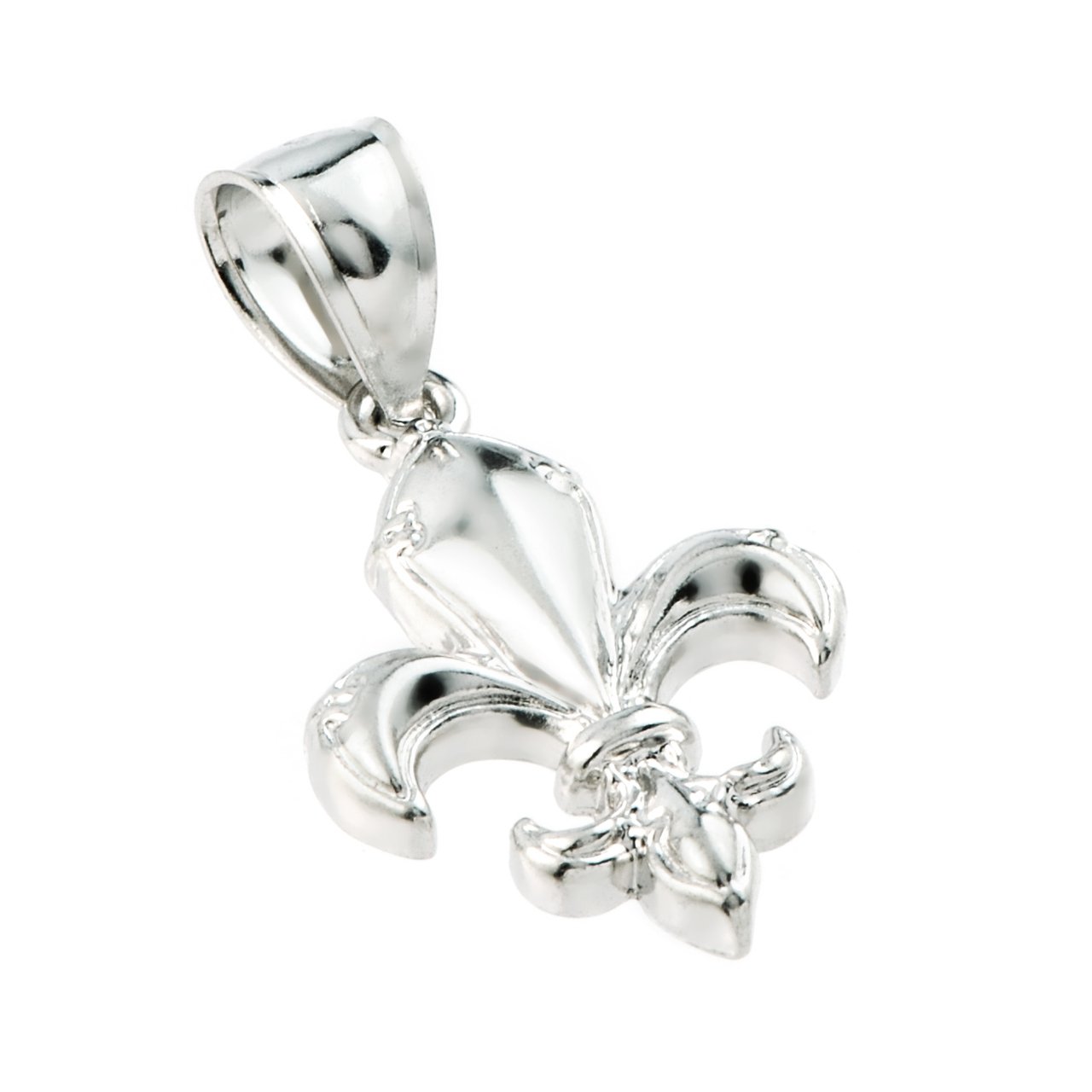 Claddagh Gold 925 Sterling Silver Fleur-de-Lis Charm Pendant