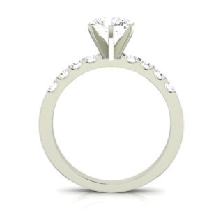 Houston Diamond District 2 Carat GIA Certified Cushion-Cut Classic Prong Set Diamond Engagement Ring with a 1 Ct G-H VS1-VS2 Center - Size 6.5