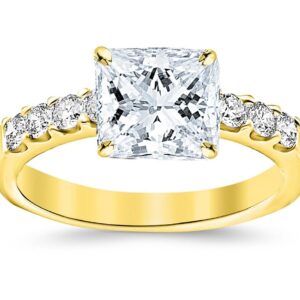 2 Carat GIA Certified Princess Cut Classic Prong Set Diamond Engagement Ring (I-J Color VS1-VS2 Clarity)