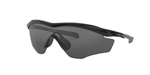 oakley men's oo9343 m2 frame xl rectangular sunglasses, polished black/grey, 45 mm